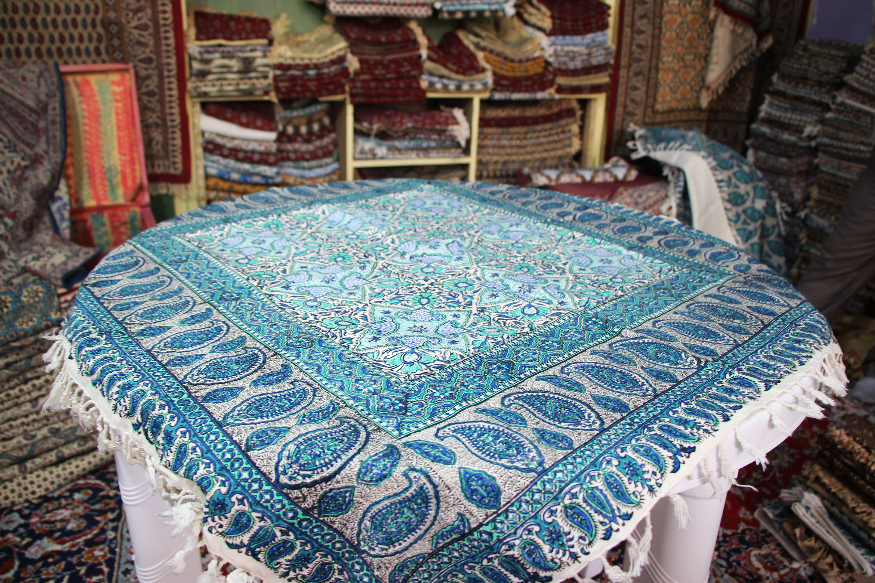 Persian textile block-printed handmade (Ghalamkar), Pure cotton, 100* ...