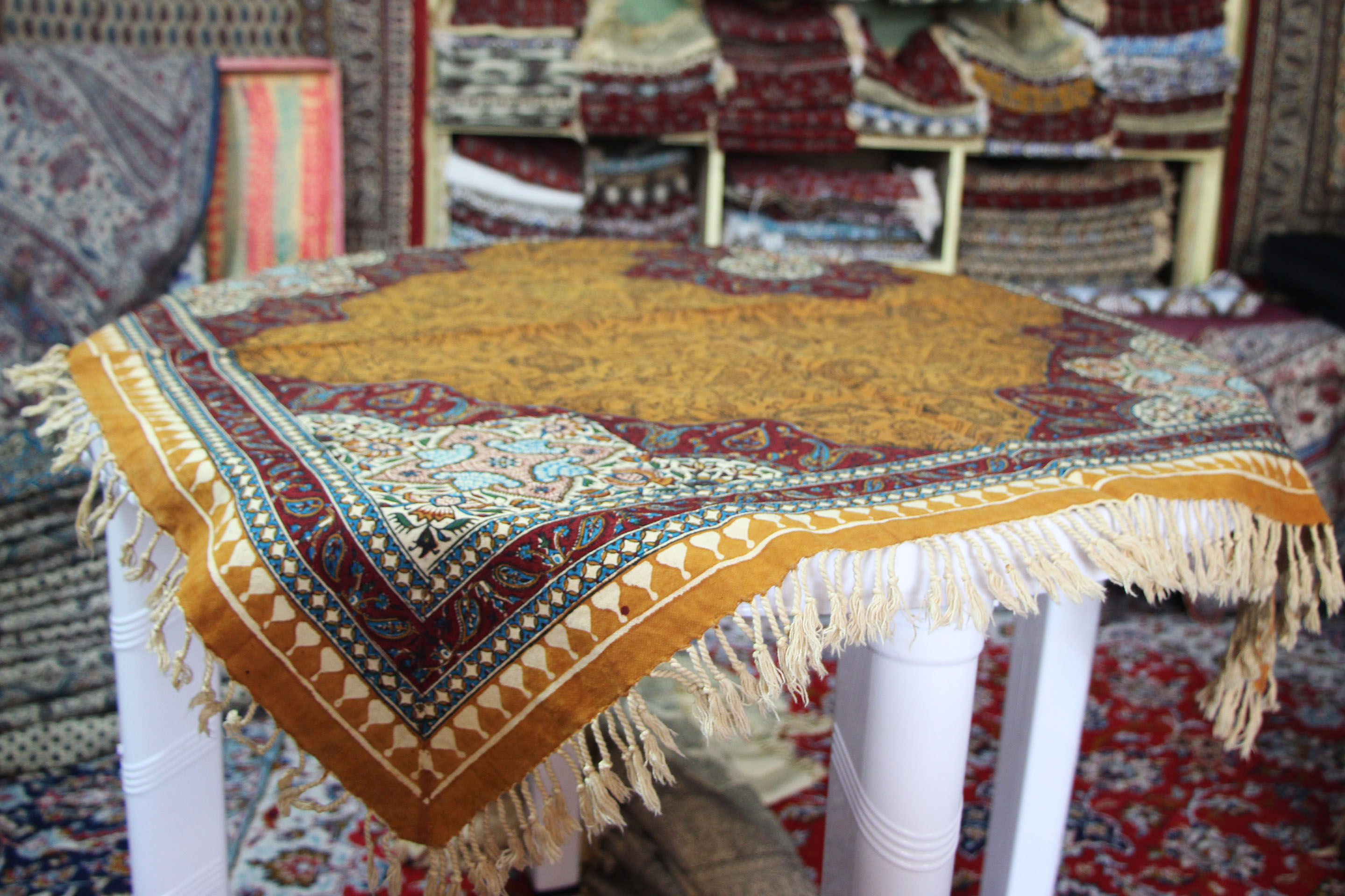 Persian textile block-printed handmade (Ghalamkar), Pure cotton, 100* ...