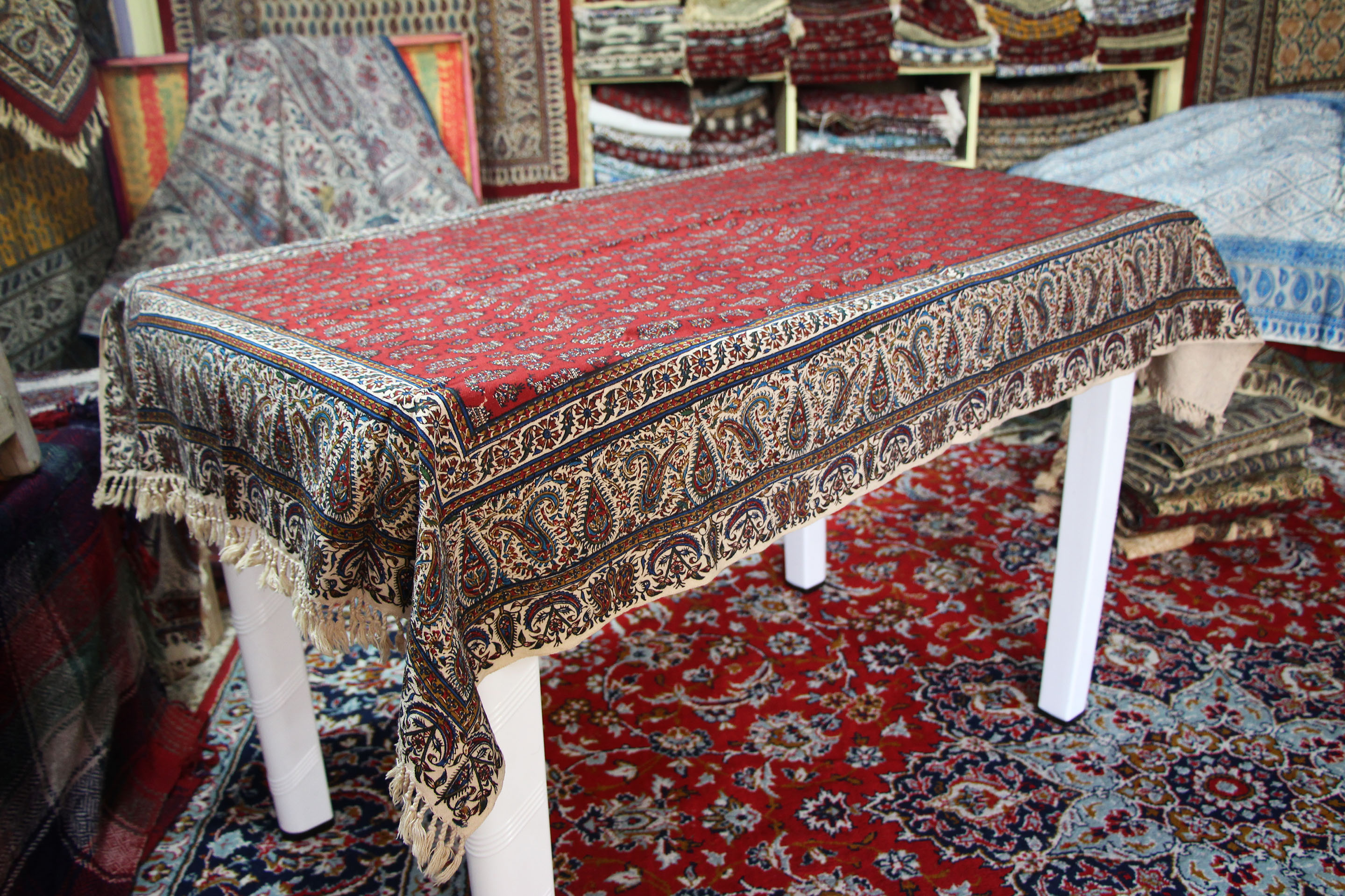 Persian textile block-printed handmade (Ghalamkar), Pure cotton, 150* ...