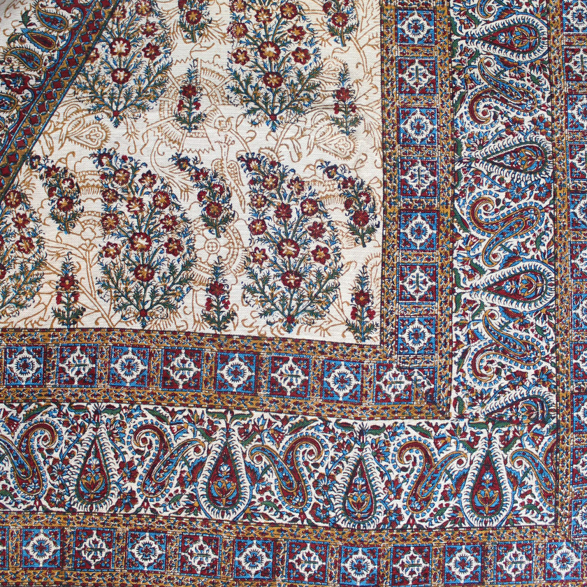 Persian textile block-printed handmade (Ghalamkar), Pure cotton, 200* ...