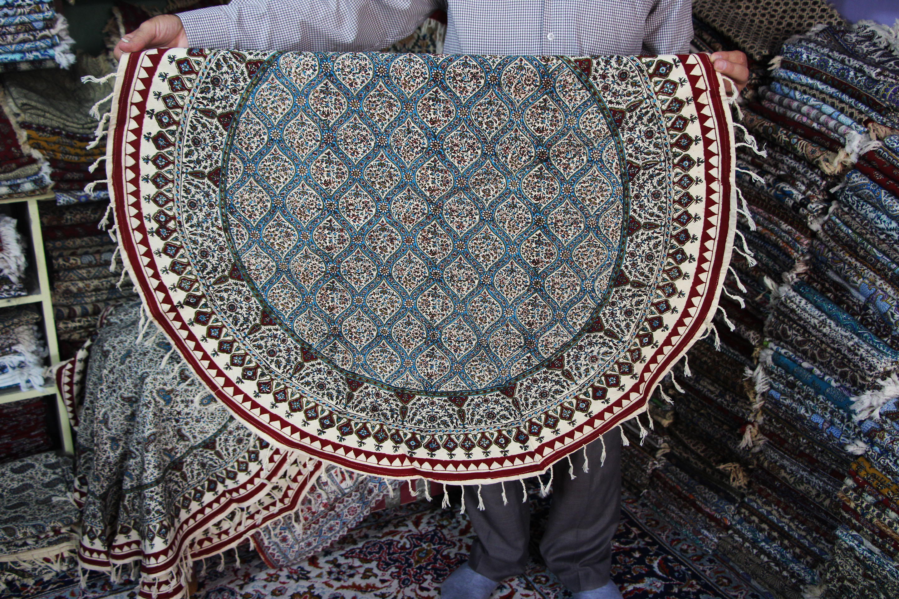 Persian textile block-printed handmade (Ghalamkar), Pure cotton ...