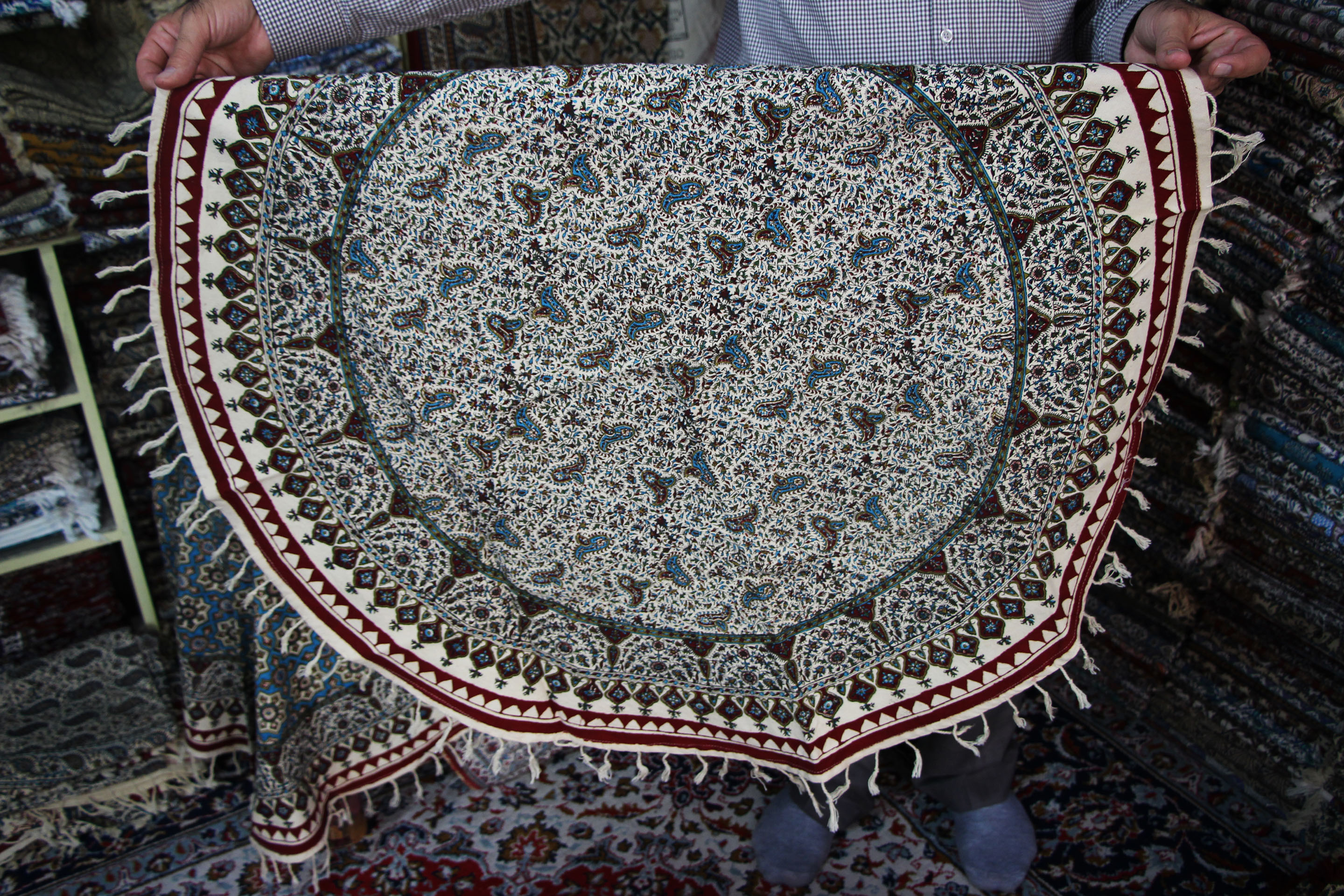 Persian textile block-printed handmade (Ghalamkar), Pure cotton ...