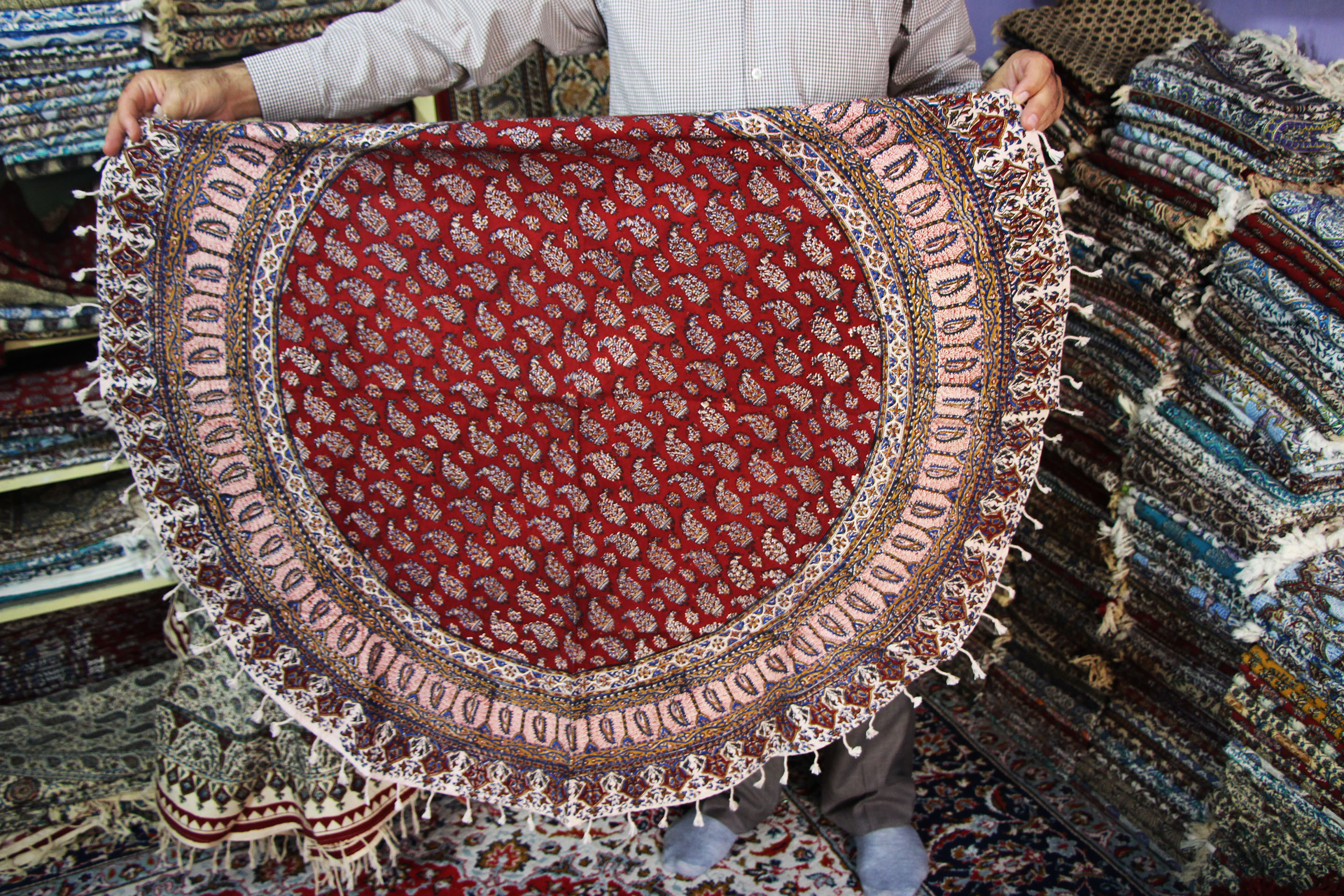 Persian textile block-printed handmade (Ghalamkar), Pure cotton ...