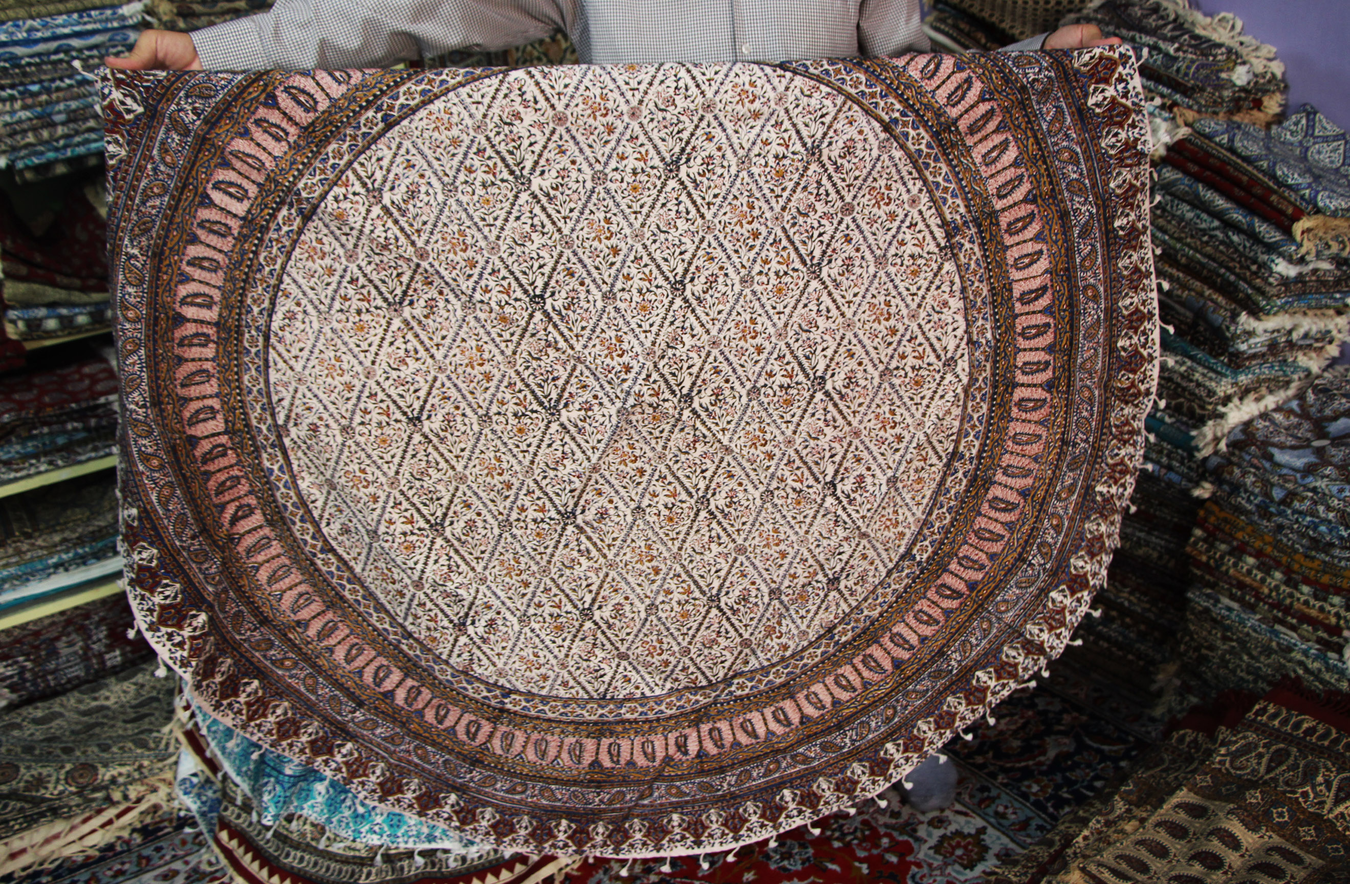 Persian textile block-printed handmade (Ghalamkar), Pure cotton ...