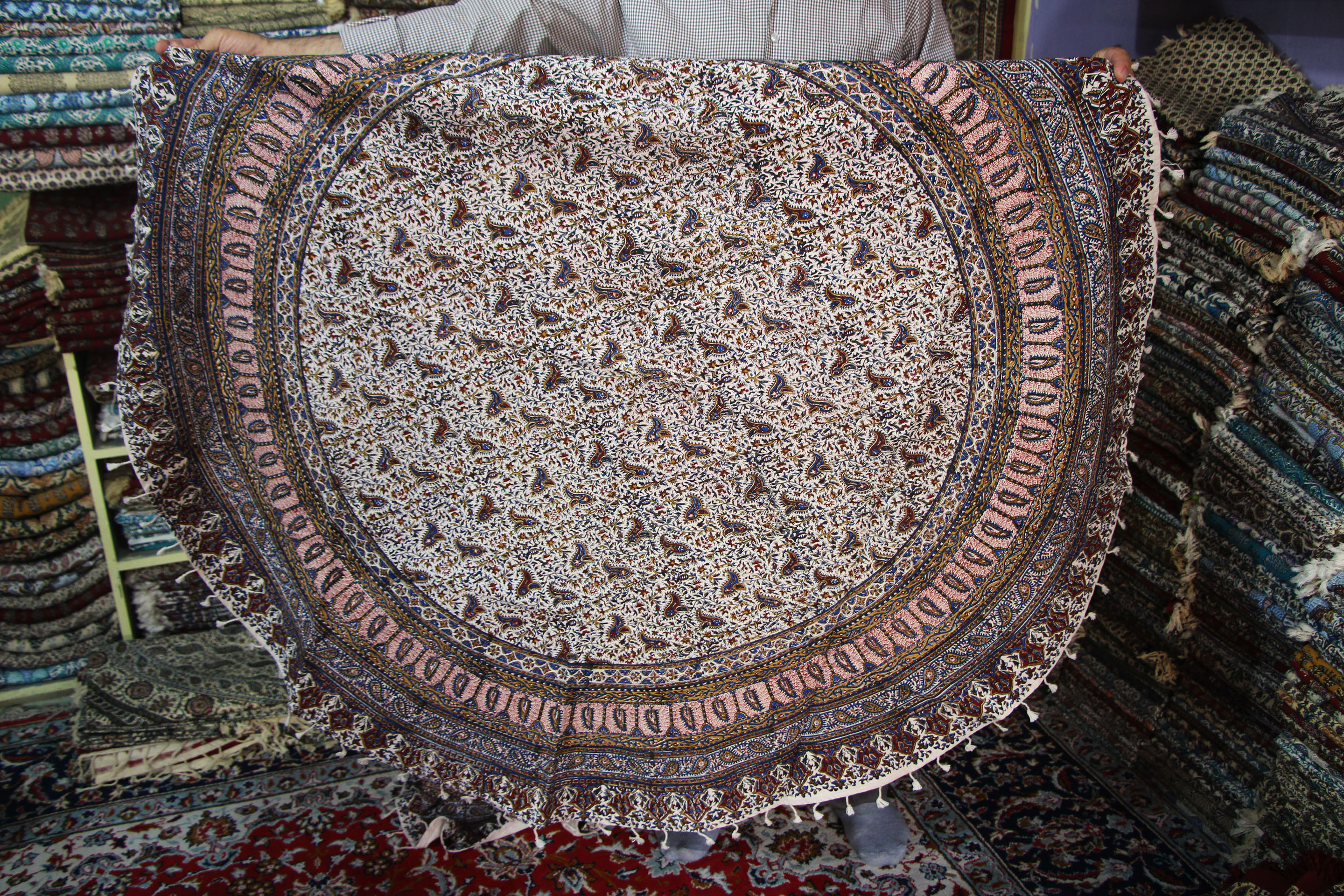 Persian textile block-printed handmade (Ghalamkar), Pure cotton ...