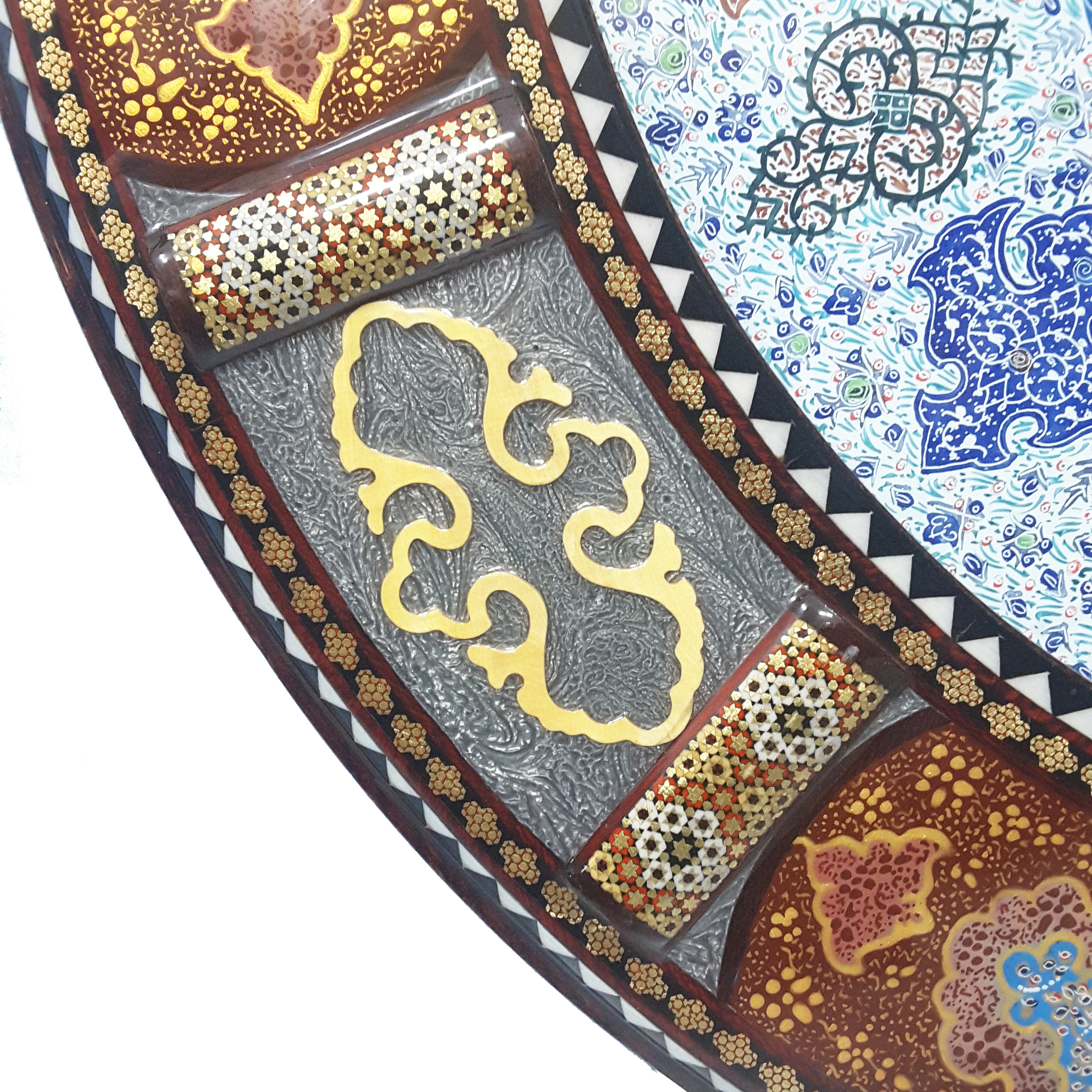 Isfahan Handicraft - Persian Inlayed (Khatam) elliptical Wall Clock ...