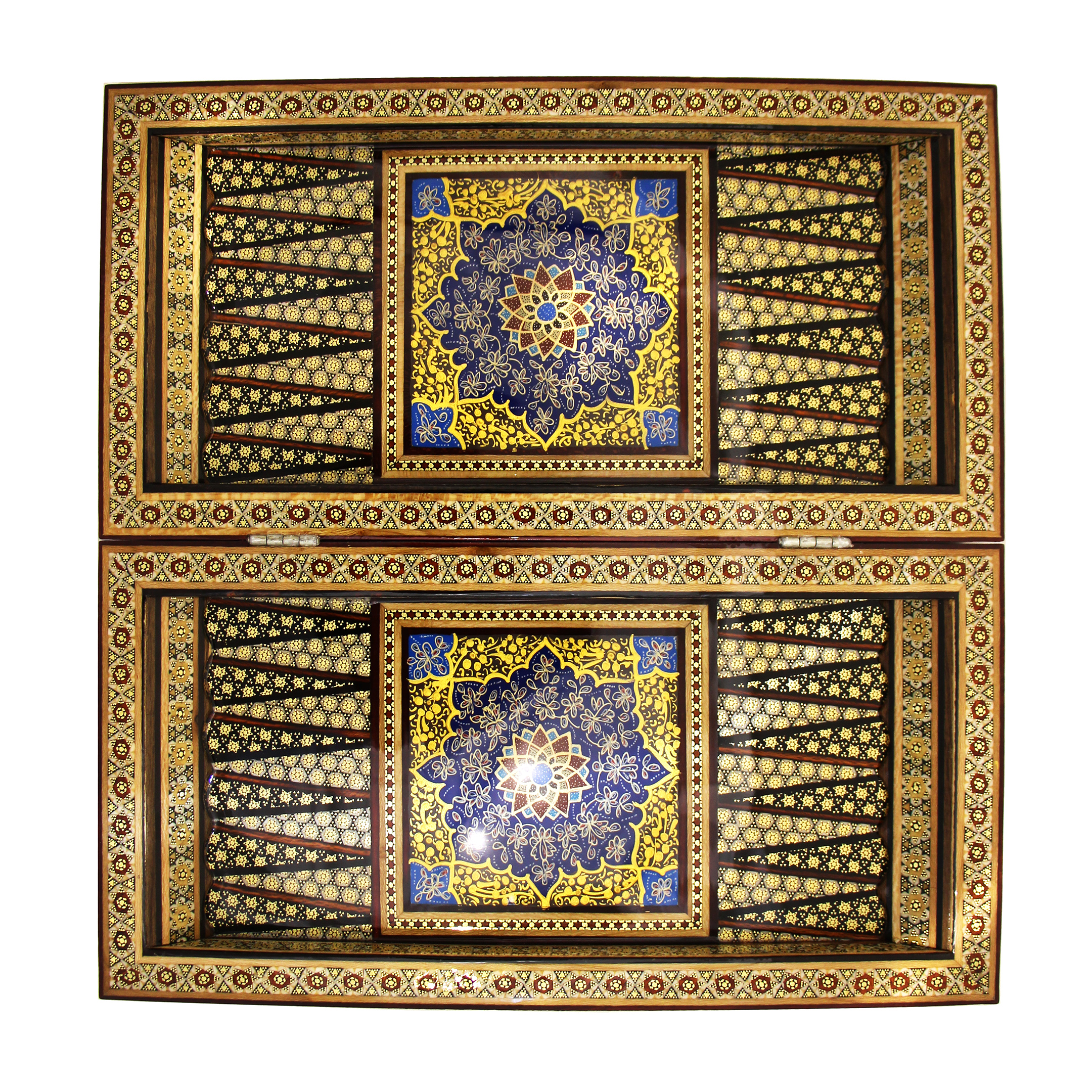 Persian inlayed (Khatam) Chessboard and Backgammon box with Persian ...