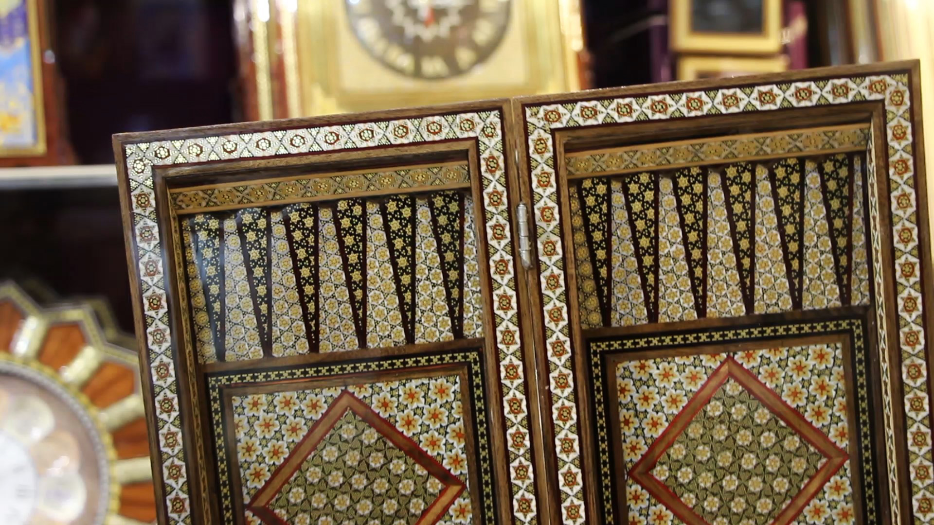 Persian inlayed (all Khatam) Chessboard and Backgammon box - 30 cm ...