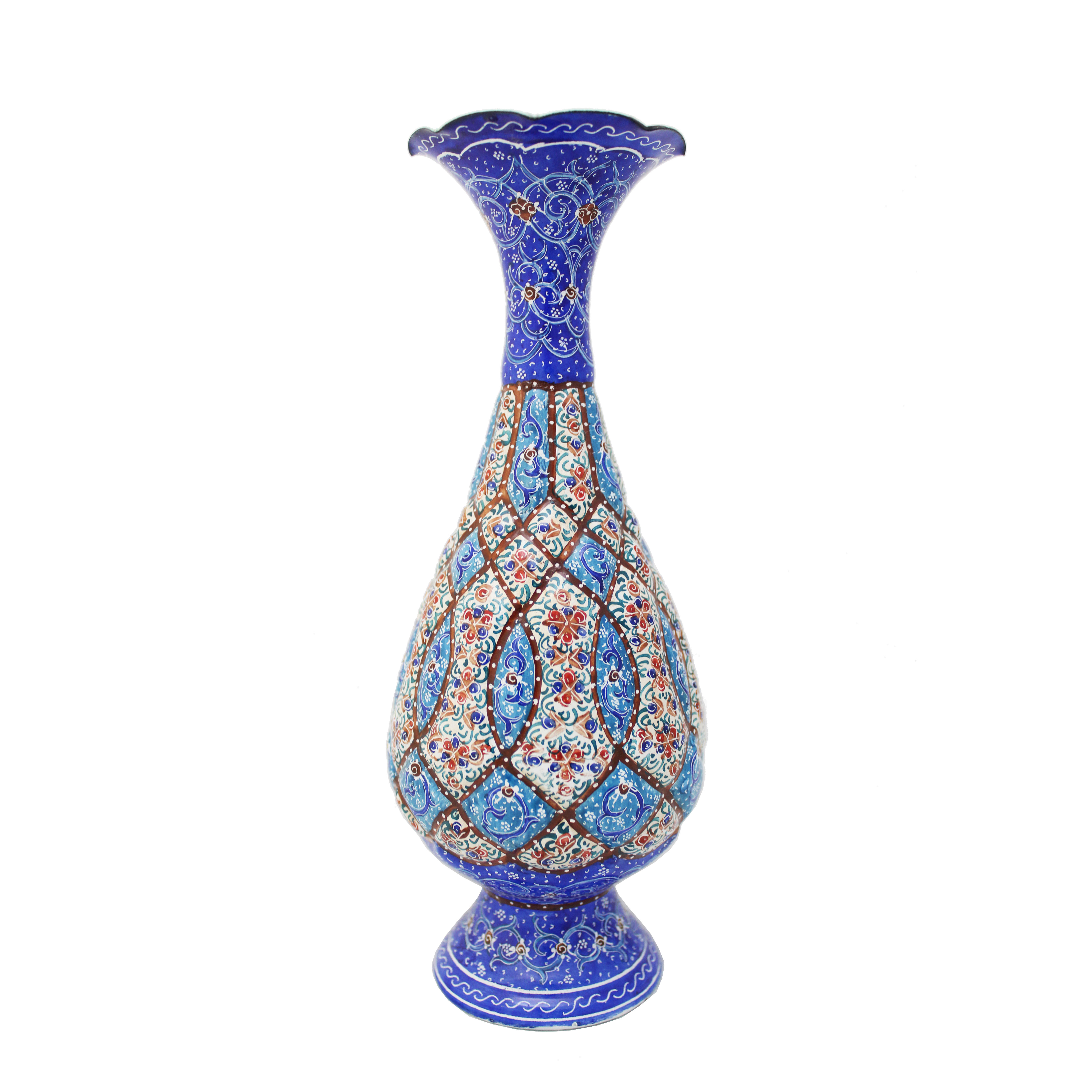 Persian Enameled handmade (Mina) - Flower Pot, Eslimi-Khotai design ...