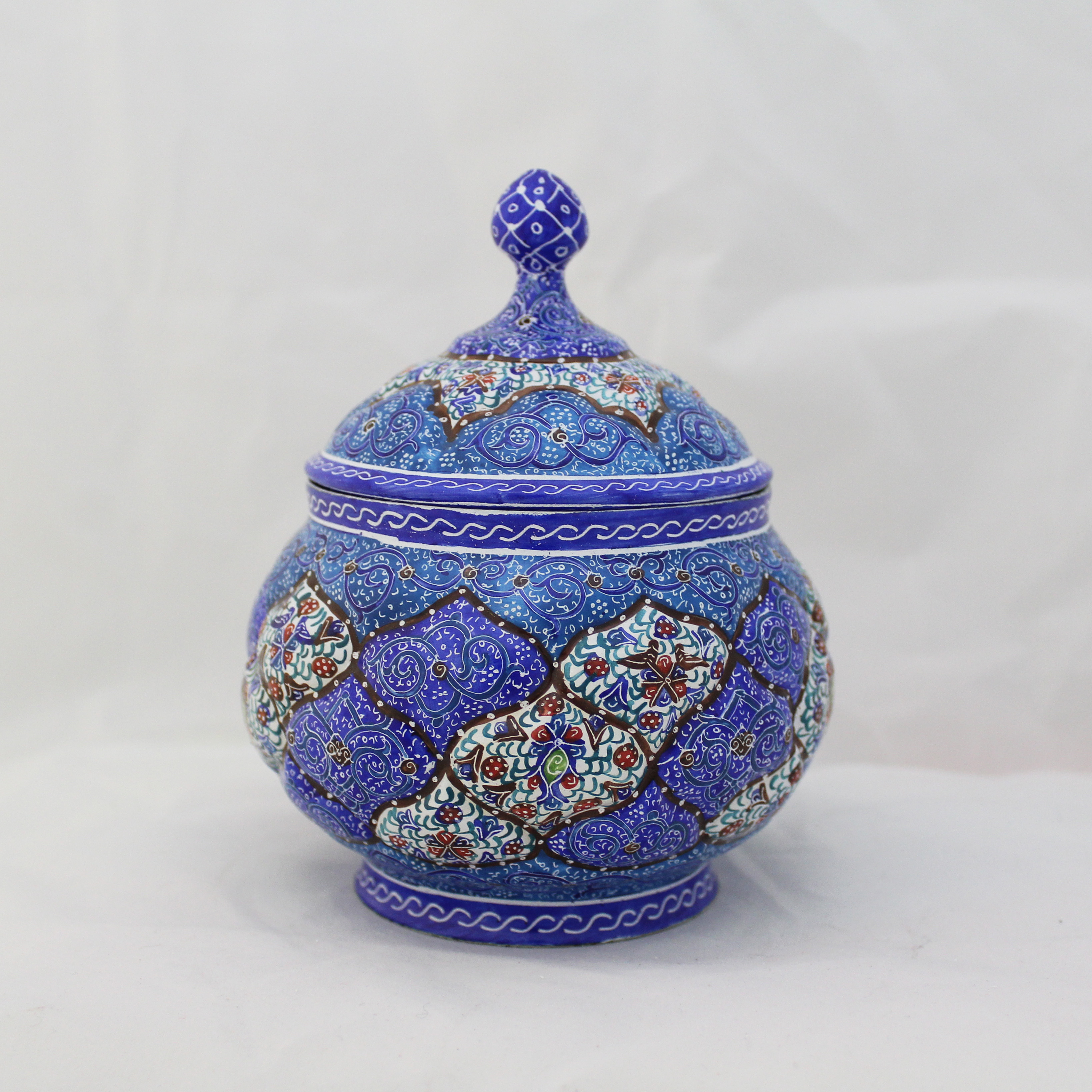 Persian enameld handmade - Sugar Pot - Candy Dish - 14 cm ...