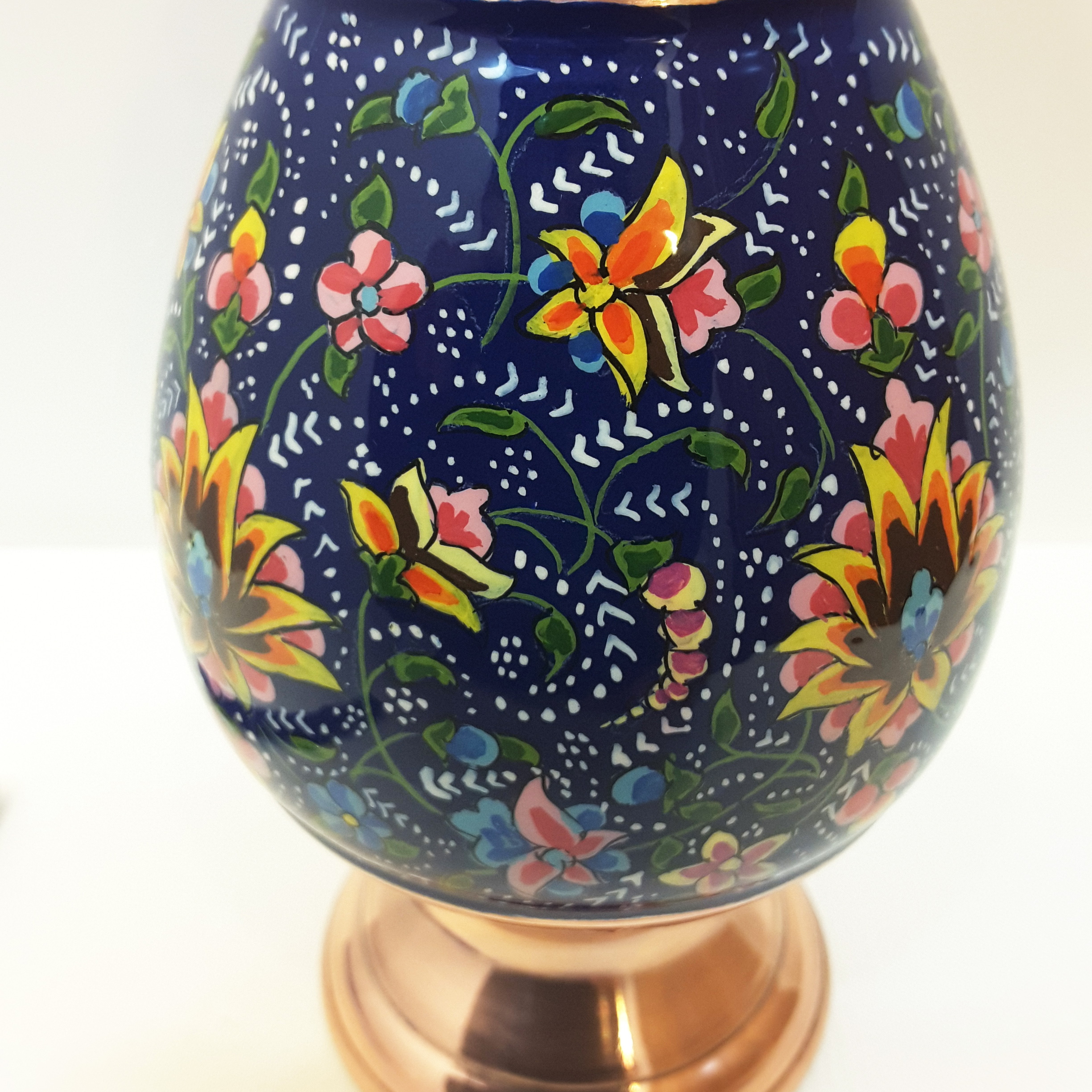 Persian enameled Handicraft (Mina) - Flower Pot Pardazi type - 25 cm ...