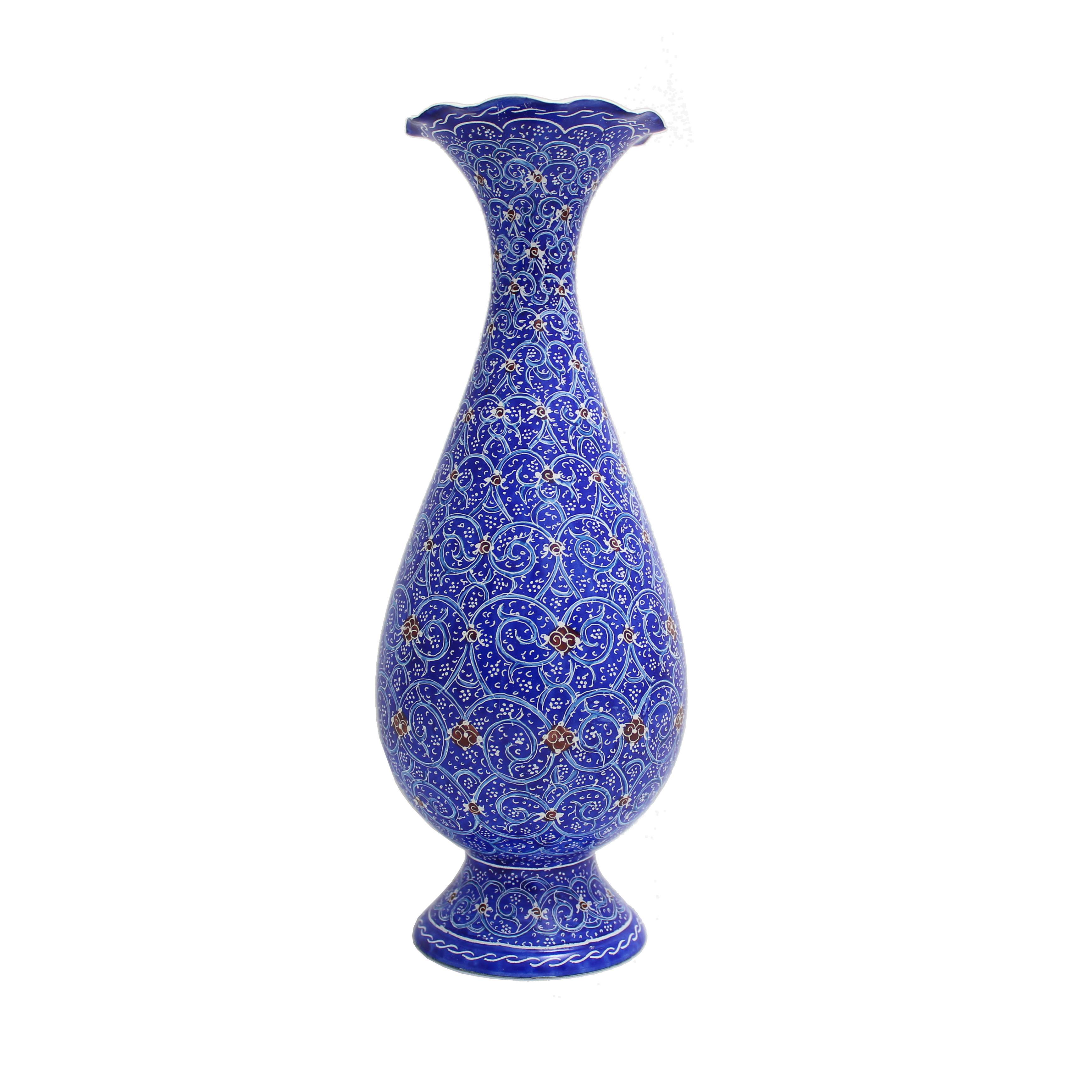 Persian enameled handicraft (Mina) - Blue Flower Pot - 25 cm | Taha ...