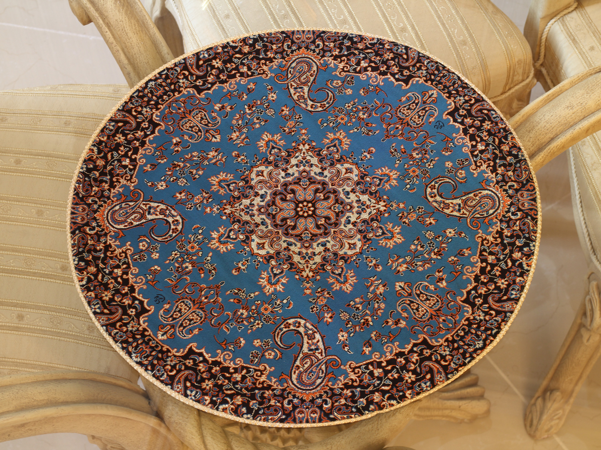 Termeh Salari - Tablecloth Parnian pattern - Blue 100 cm | Taha ...