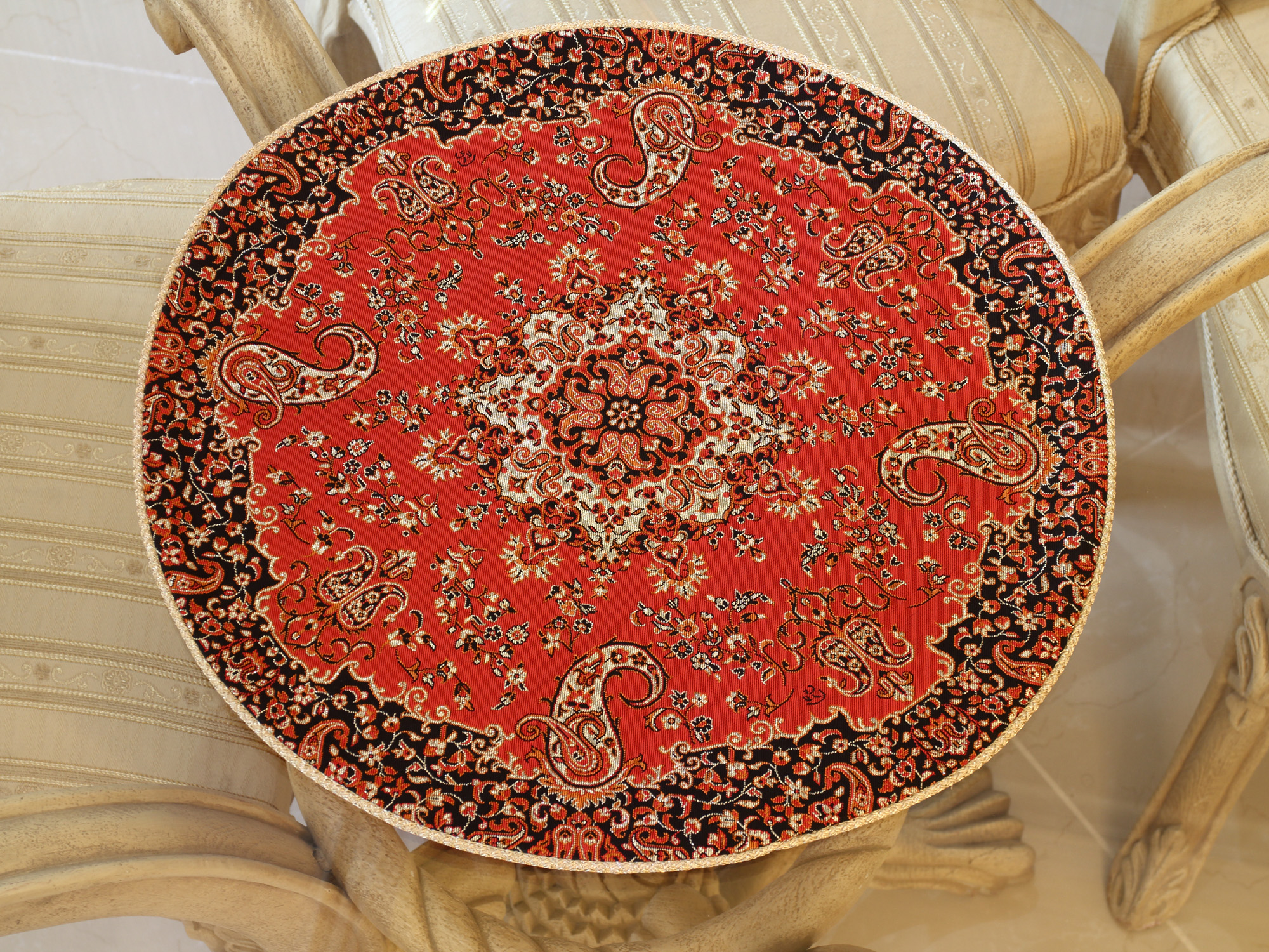 Termeh Salari - Tablecloth Parnian pattern - Red 100 cm | Taha ...