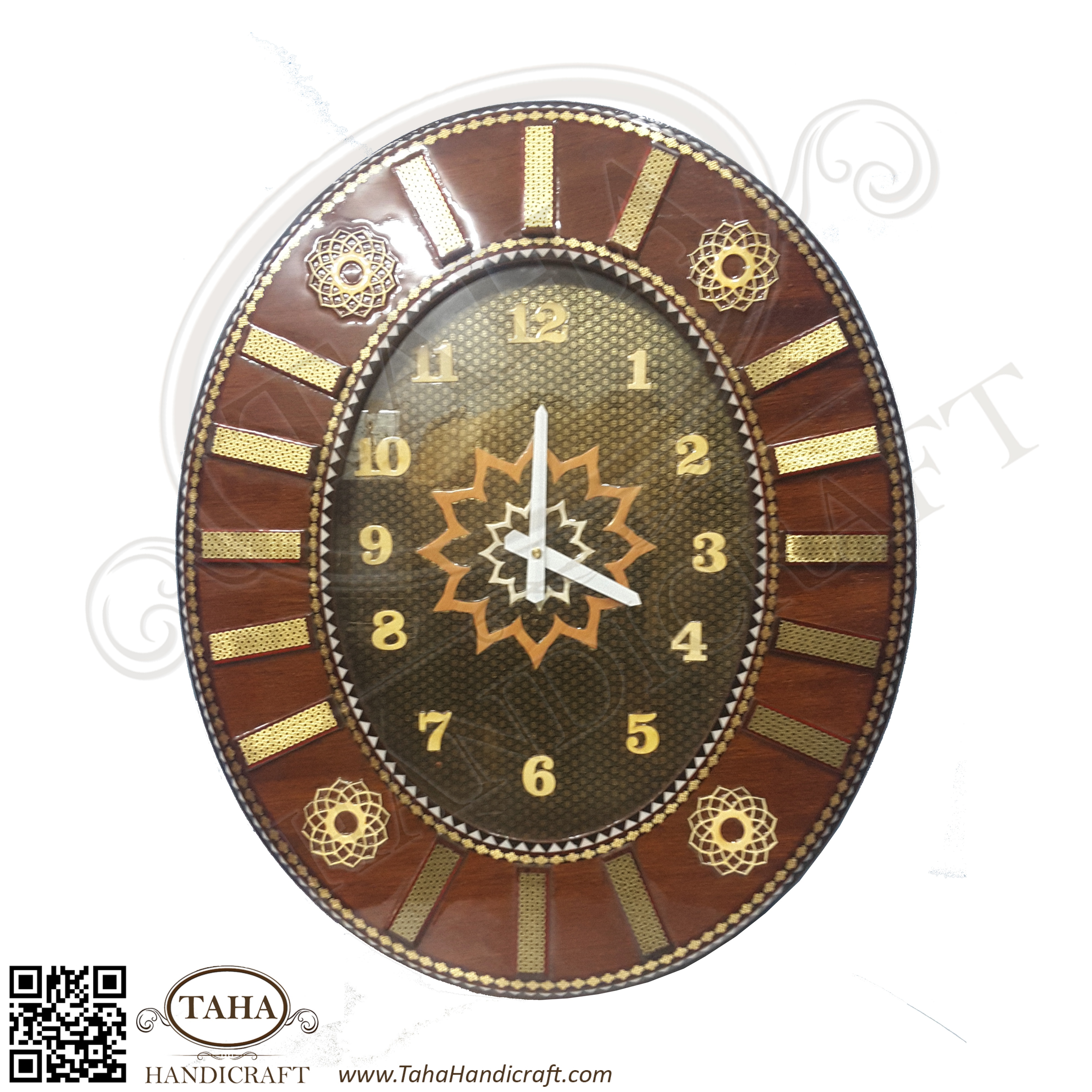 Iranian handicrafts - Persian Inlayed (Khatam) elliptical Wall Clock ...