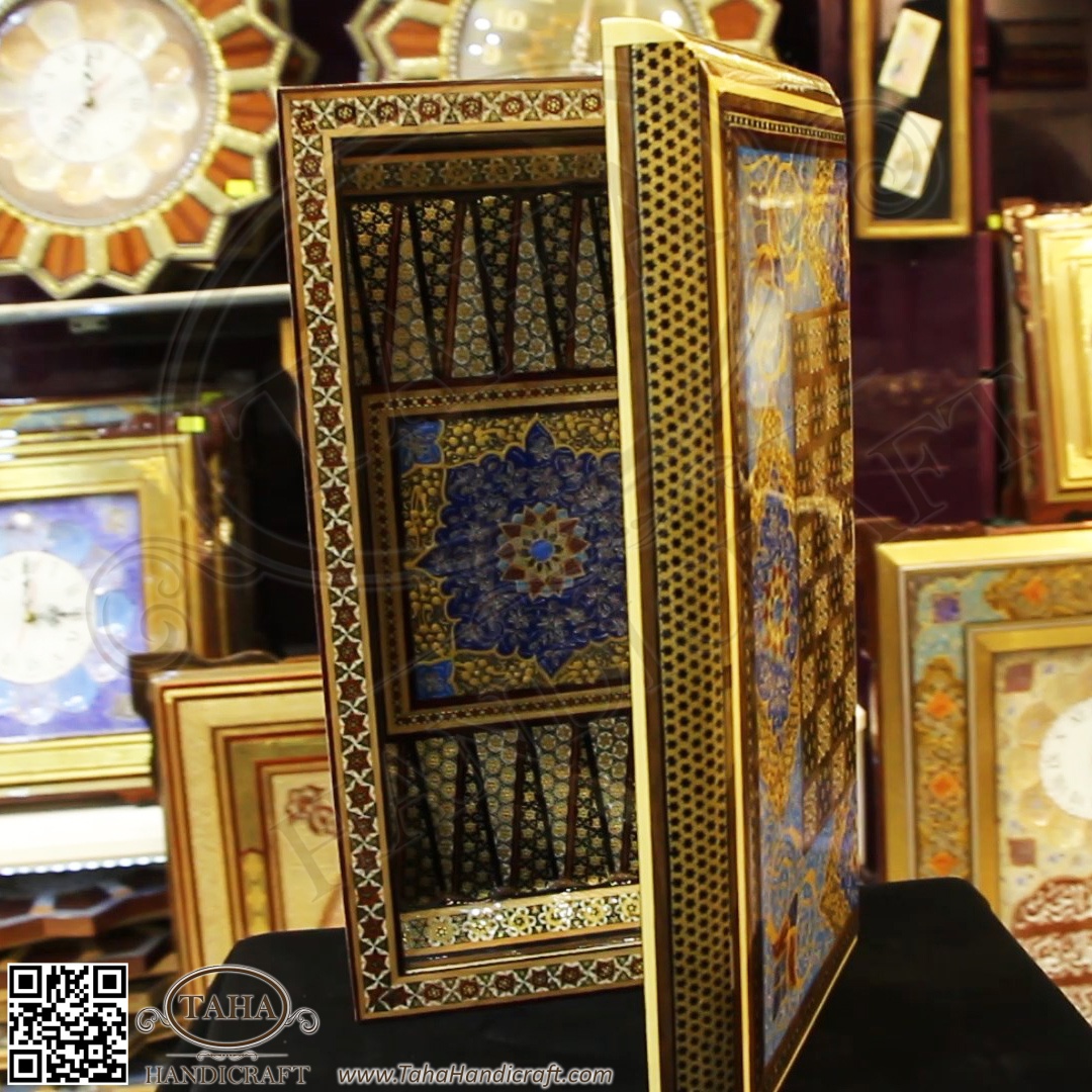 Persian inlayed (Khatam) Chessboard and Backgammon box with Persian ...