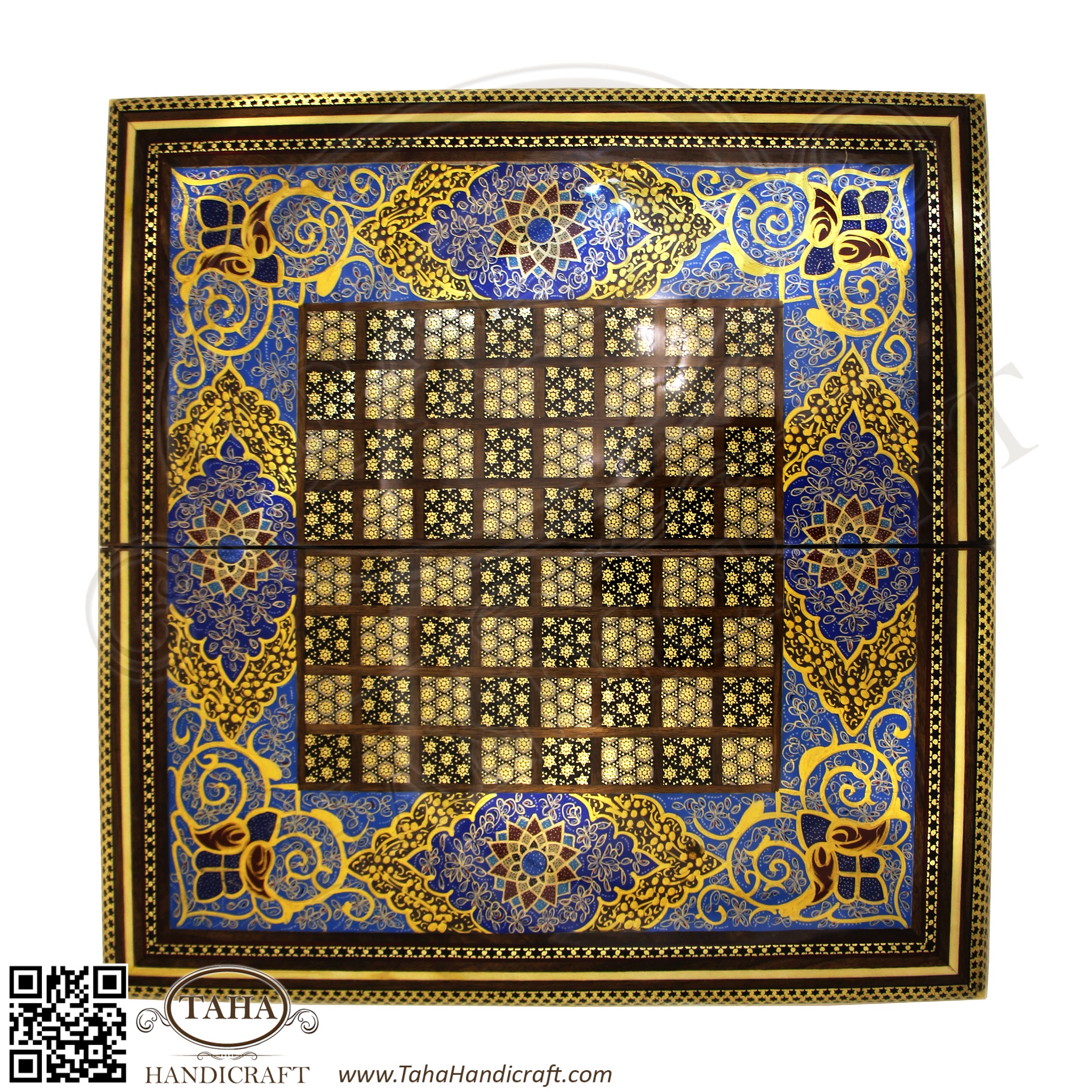 Persian inlayed (Khatam) Chessboard and Backgammon box with Persian ...