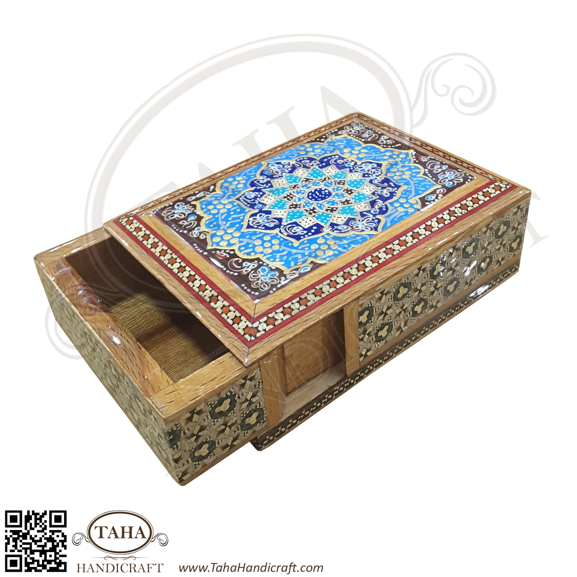 Persian inlayed Handicraft (Khatam) - Card Box with with Eslimi ...