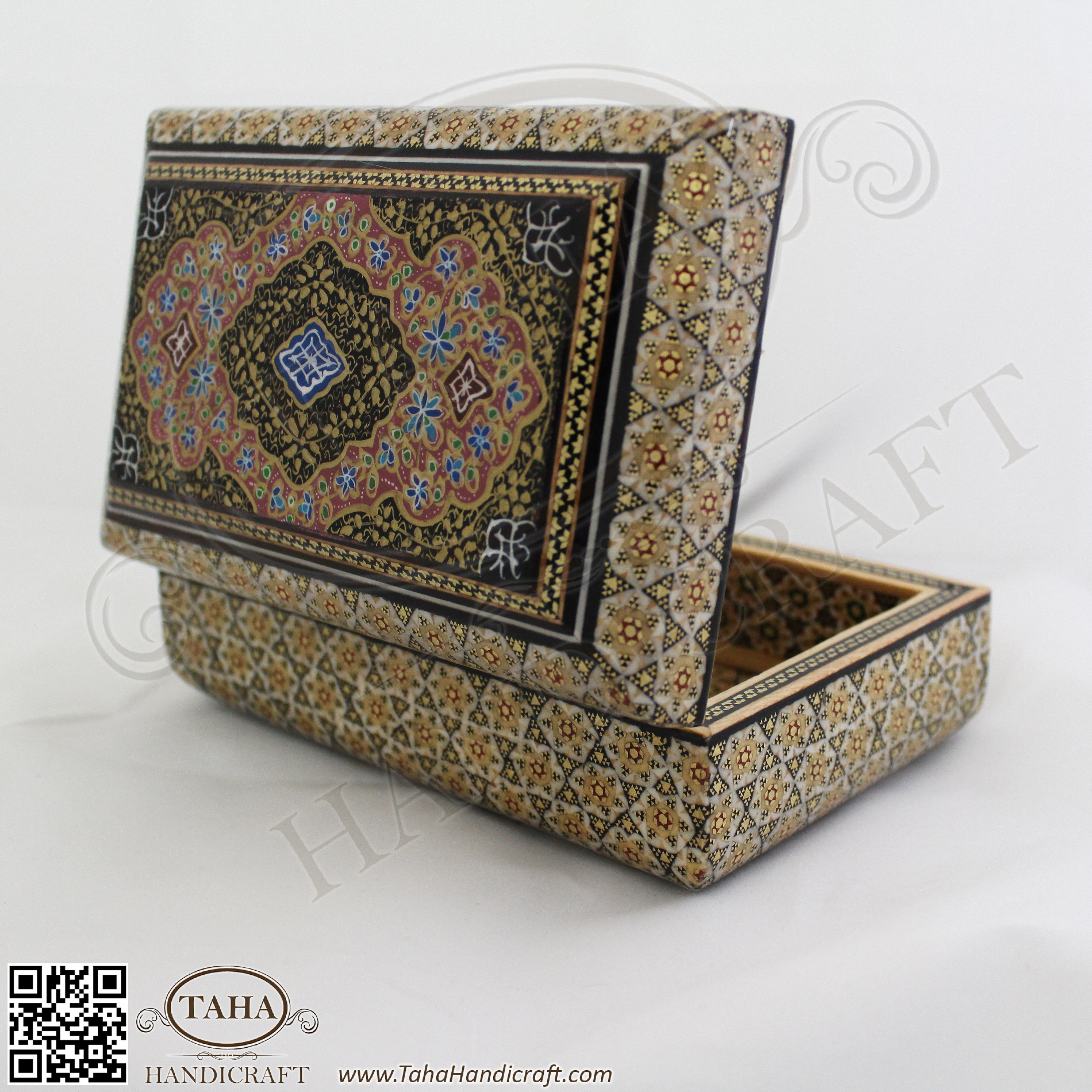 Persian inlaying handmade (Khatam) - Jewelry box with Eslimy miniature ...