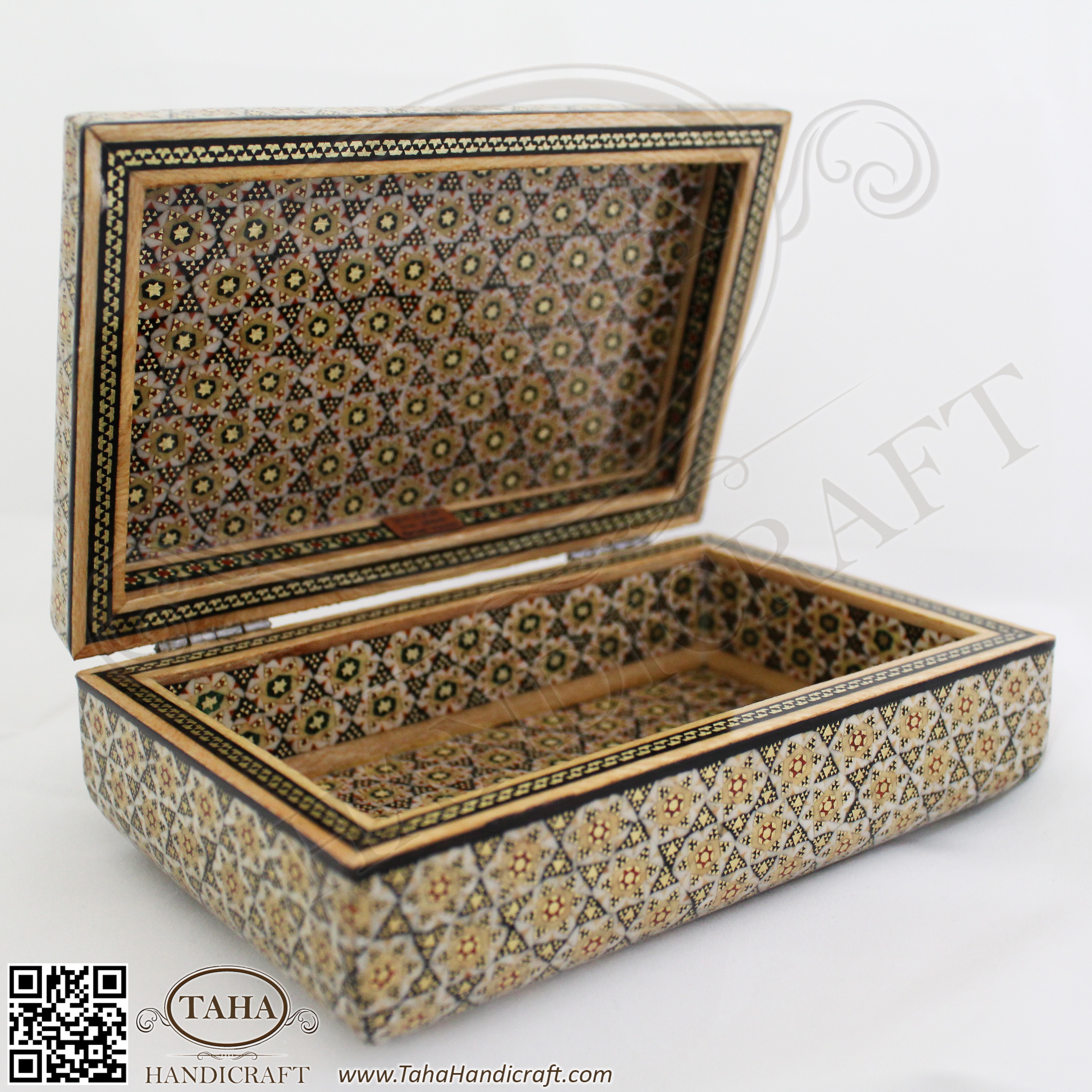 Persian inlaying handmade (Khatam) - Jewelry box with Eslimy miniature ...